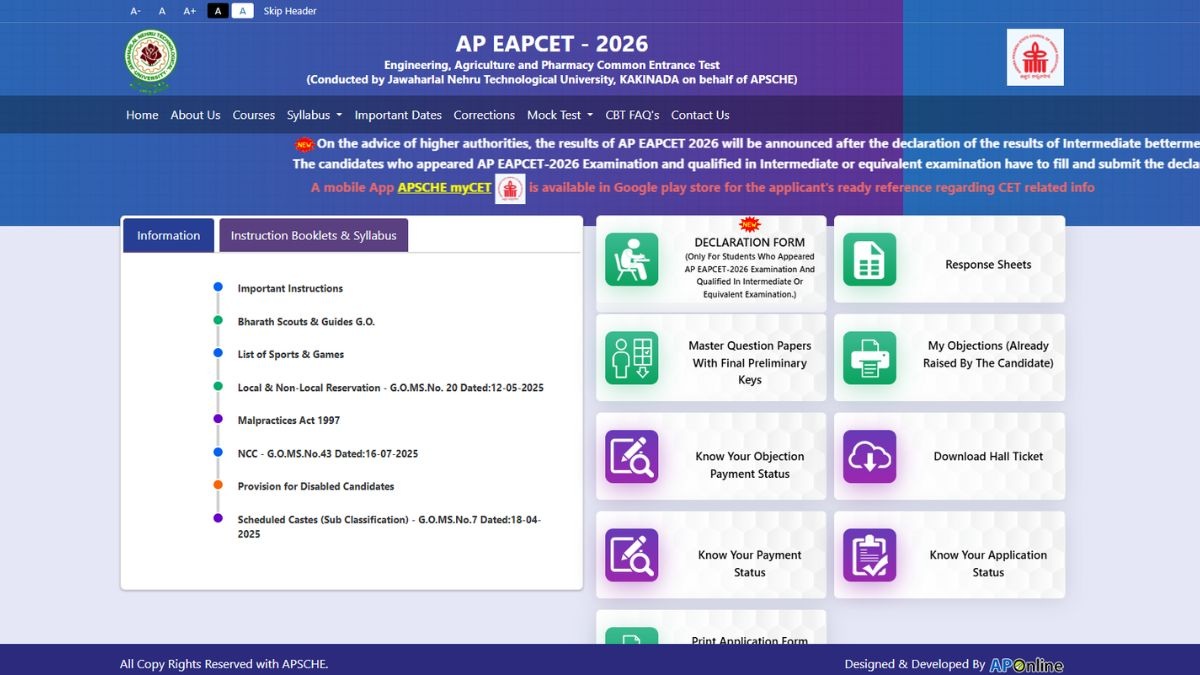 AP EAMCET result 2026: How to download scorecard at eapcet-sche ...