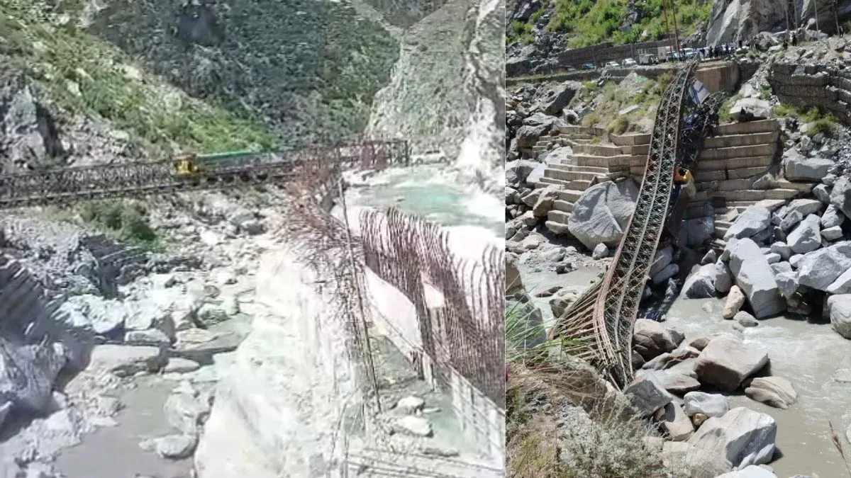 Bridge collapses like a house of cards as truck crosses it in Himachal ...