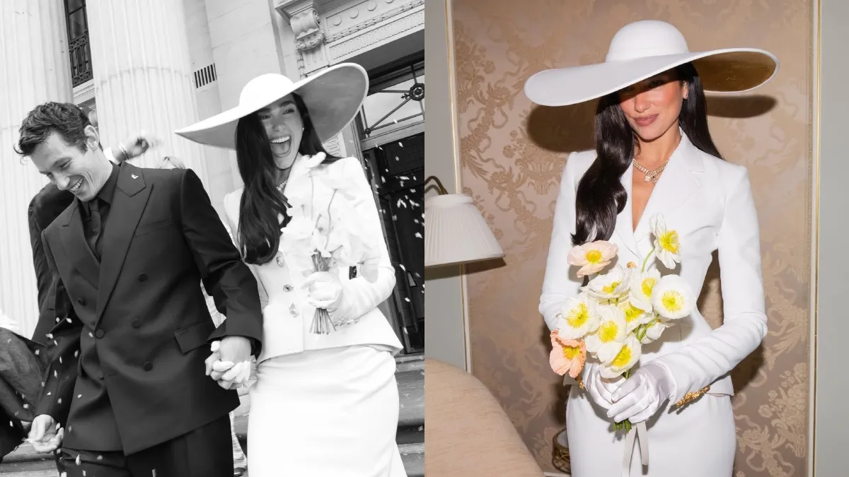 Dua Lipa and Callum Turner seal their wedding with a kiss, drop ...