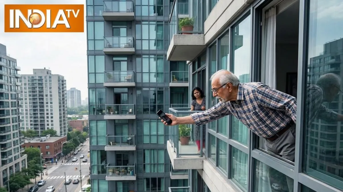 Elderly man seen leaning out of high-rise window, internet asks: 'What ...