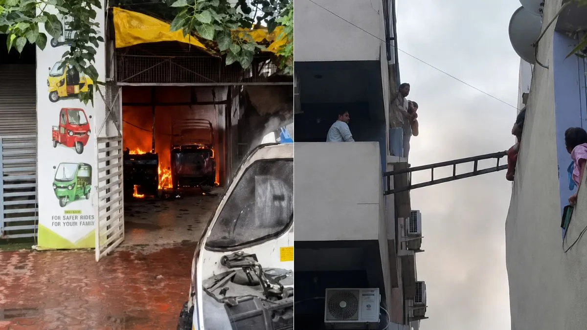 Indore EV showroom fire: Locals, police and firefighters join hands to ...