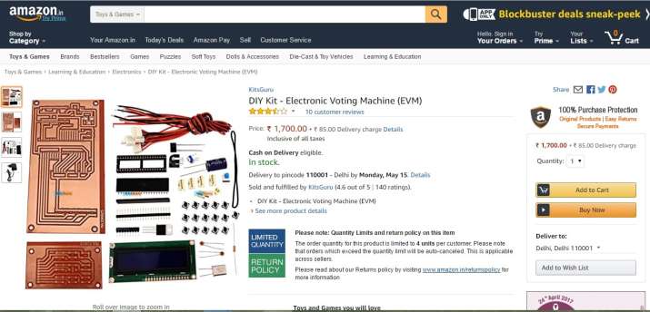 ‘EVM-like' device used by AAP's Saurabh Bhardwaj selling on Amazon for ...