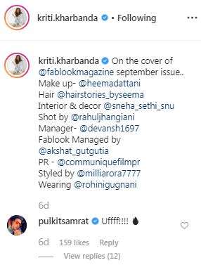 Kriti Kharbanda's Insta photo makes rumoured beau Pulkit Samrat's heart ...