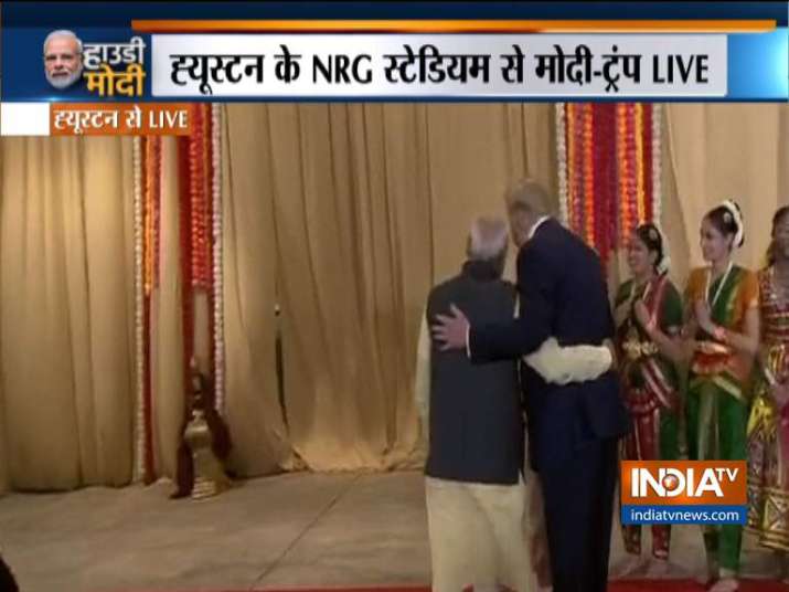 Picture of the day: Modi-Trump share warm hug, handshake at Howdy Modi ...