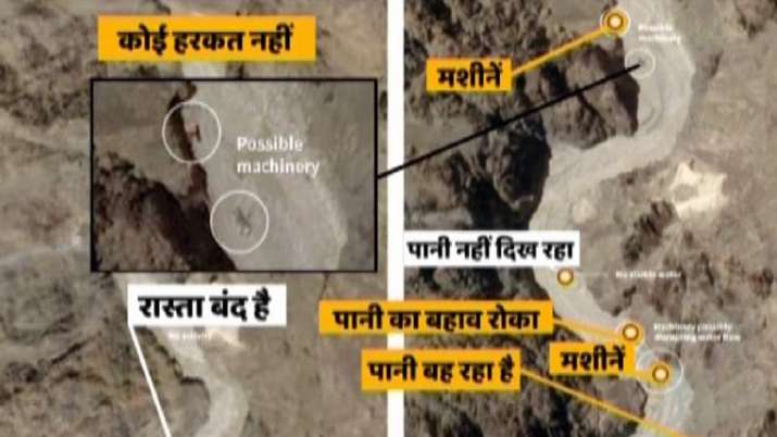 Satellite images REVEAL China damming Galwan river, was constructing ...