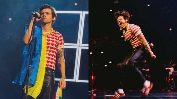 Harry Styles waves Ukraine's flag at his New York concert in support of ...