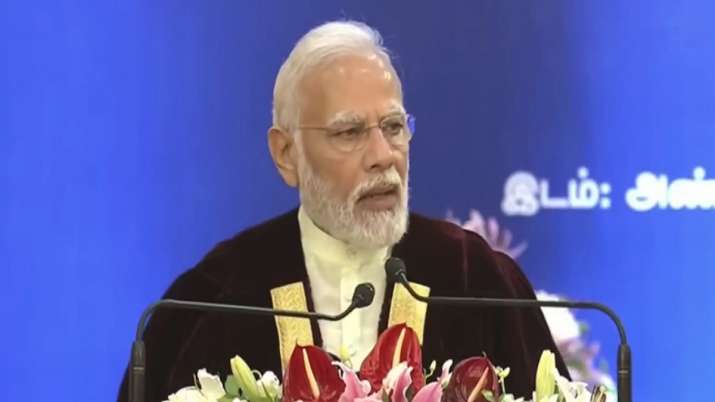 PM Modi attends 42nd convocation of Anna University in Chennai | WATCH ...