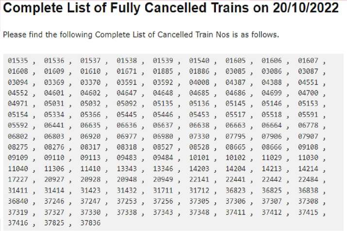 Indian Railways cancels 175 trains today; check your train status here | India News – India TV