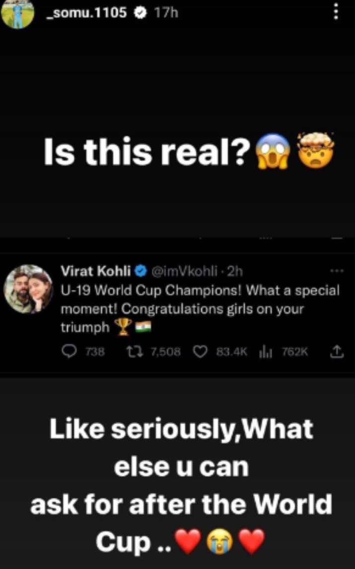 Virat Kohli congratulates India's U19 World Cup winning team; cricketer ...