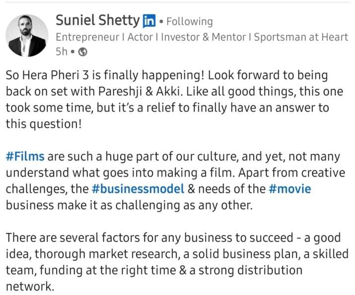 Hera Pheri 3: Suniel Shetty shares FIRST update of Paresh Rawal-Akshay ... Hera Pheri 3: Suniel Shetty shares FIRST update of Paresh Rawal-Akshay ...