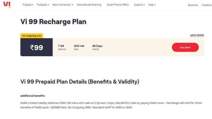 Vodafone Idea brings a new prepaid plan below Rs 100: Know more ...