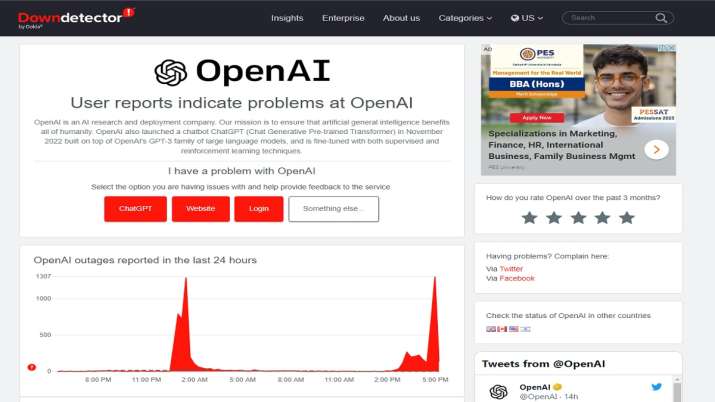 ChatGPT Down: Users upset, but chatbot's response will make them smile | Technology News – India TV