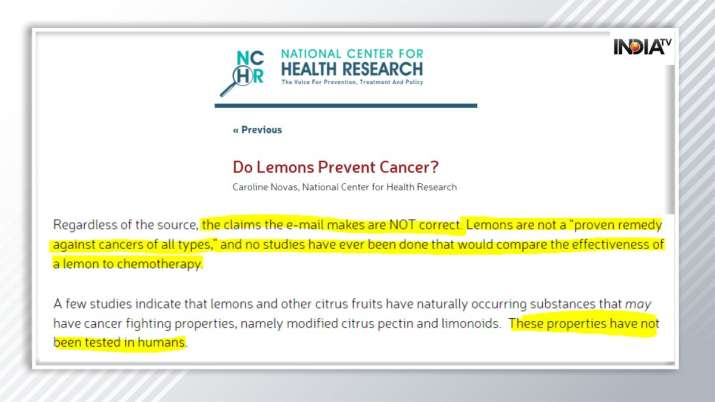 FACT CHECK: Don't fall for this viral message pushing lemon as cancer ...