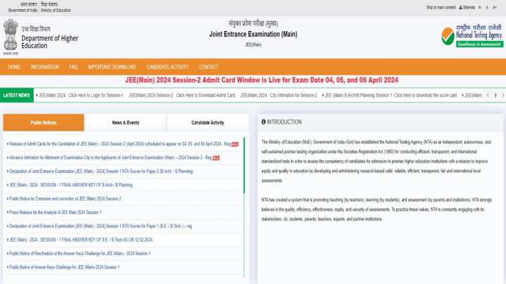 JEE Main 2024 Session 2 admit card released | Check how to download – India TV