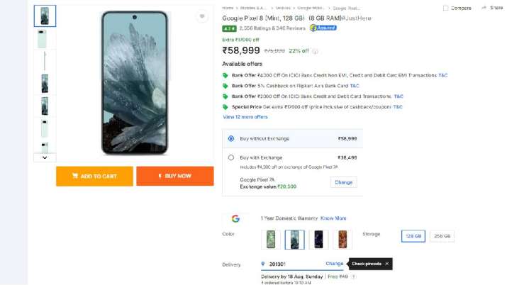 Google Pixel 8 gets huge discount on Flipkart after Pixel 9 launch ...