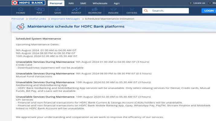 HDFC Bank UPI services to be down tomorrow: Check timing, list of ...