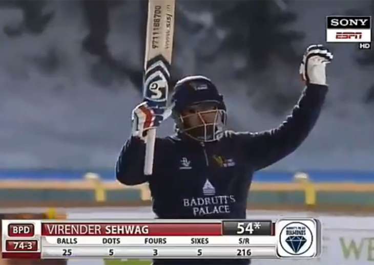 Virender Sehwag becomes first Indian cricketer to score a fifty in Ice ...
