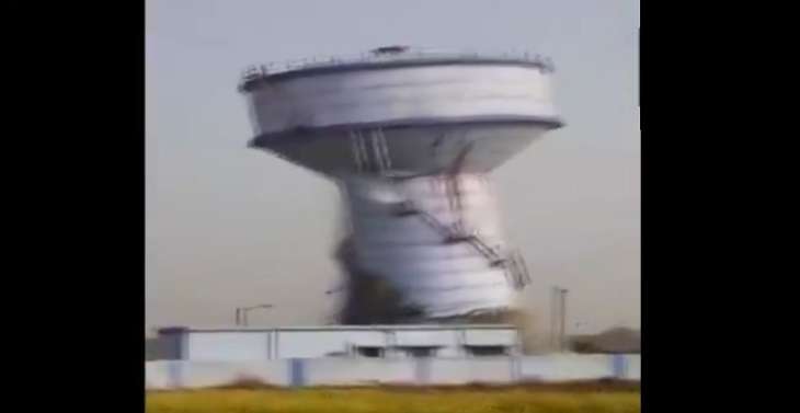 Video: Huge water tank collapses like pack of cards in West Bengal ...