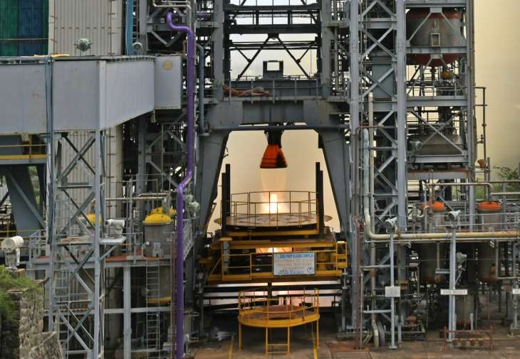 ISRO successfully test fires liquid fuel engine for Gaganyaan rocket ...
