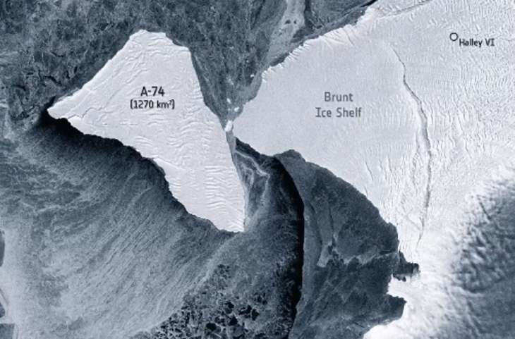 Massive A74 iceberg, nearly the size of Greater London, brushes past ...