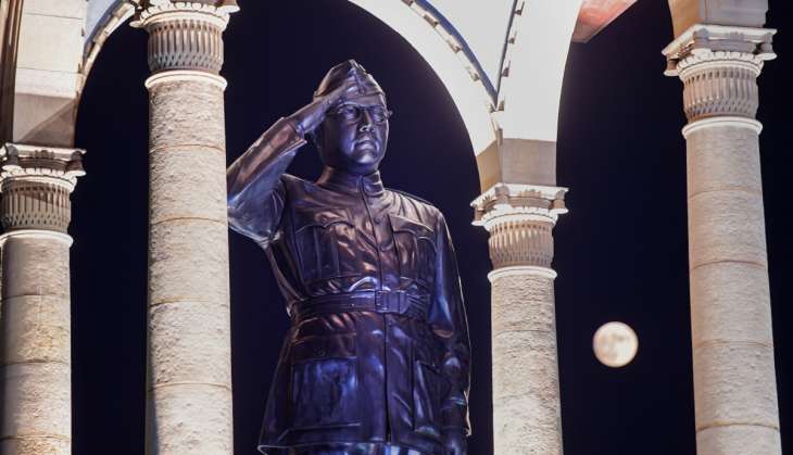 Netaji statue: Monolithic stone transported from Telangana to Delhi on ...