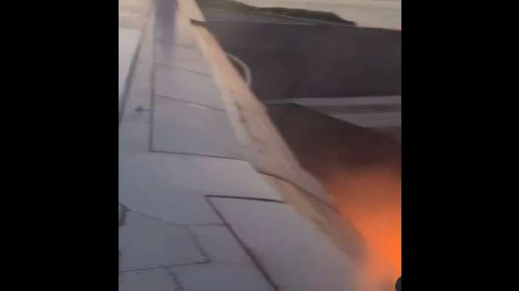 Brazil flight engine catches fire during take-off passengers panic ...