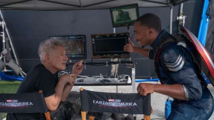 Captain America 4: Anthony Mackie with Harrison Ford in BTS photo ...