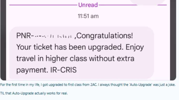 IRCTC's auto-upgrade from 2nd AC to 1st surprises a Reddit user, shares ...