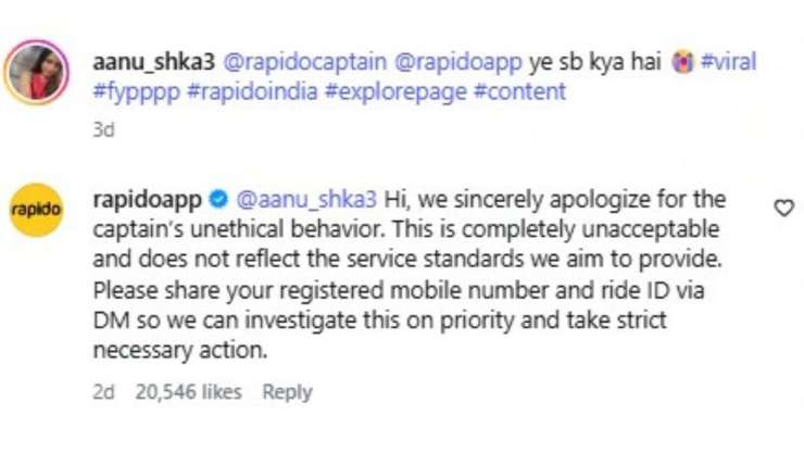 Rapido rider sends inappropriate messages to woman, company apologises ...