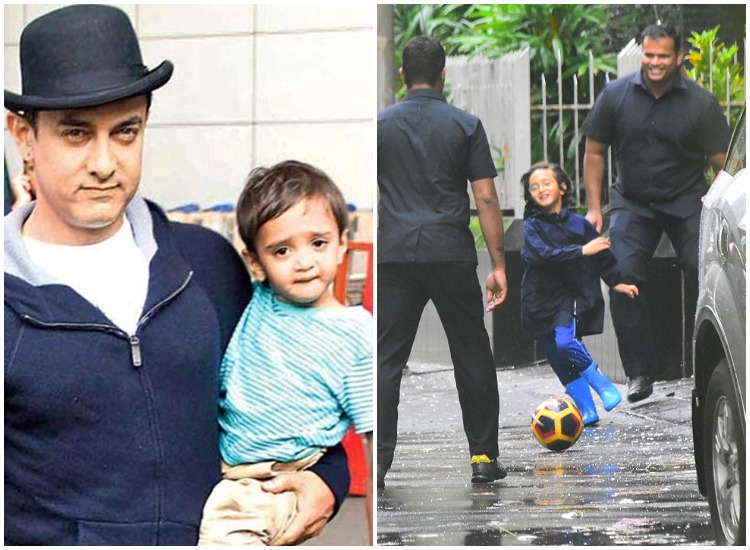 Aamir Khan's son Azad Rao Khan plays football in rain, pictures go viral