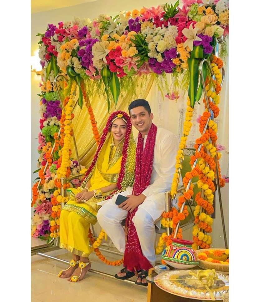 Sana Sayyad is a happy bride-to-be during her Haldi ceremony. See inside pictures
