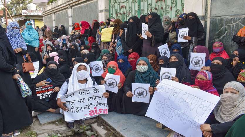 Hijab controversy: Muslim women stage protest across India | SEE IN PICS