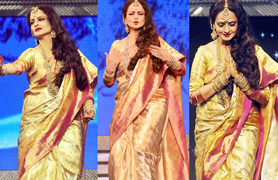 Rekha dances on ramp for Yash Chopra's birth anniversary (see pics ...