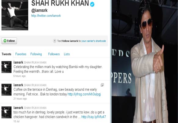SRK's Followers Cross A Million On Twitter | Bollywood News – India TV