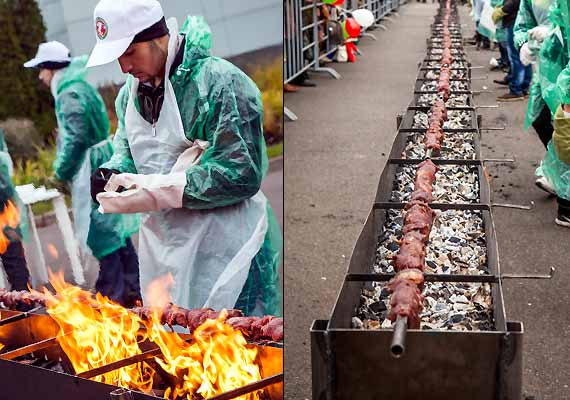 World's longest kebab cooked by Russian, Chinese chefs enters Guinness ...