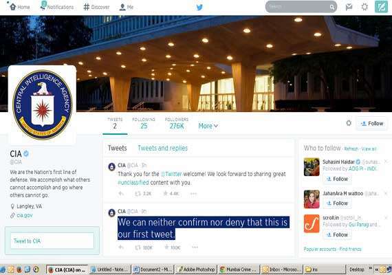 CIA on Twitter, handle @CIA, first tweet becomes an instant hit | World ...