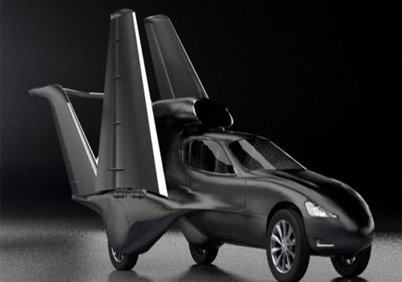 Flying Car: California designers reveal matt black car powered by a jet ...