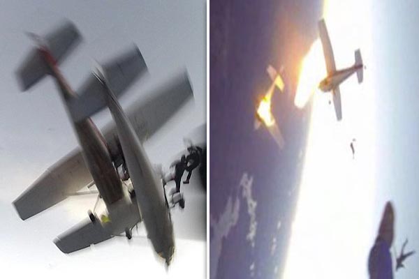 Watch Video : Terrifying collision of two sky-diving planes, skydivers ...