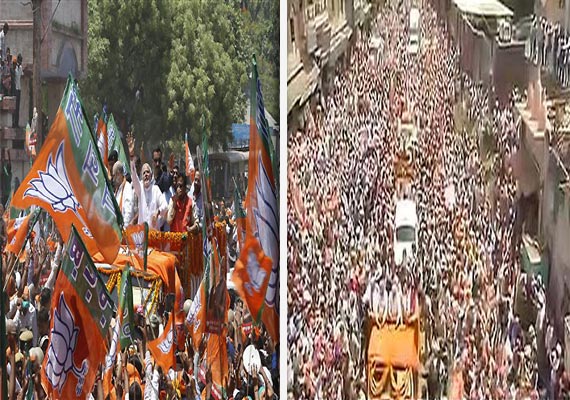 Varanasi witnesses biggest road-show in world's largest election ...