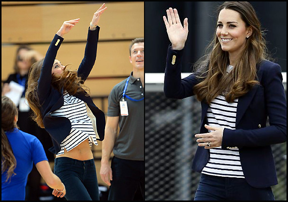 Royal tummy is back in shape! Kate Middleton shows off a trim mid-riff ...