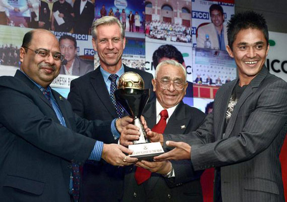 Chhetri receives AIFF Player of the Year award | Soccer News – India TV