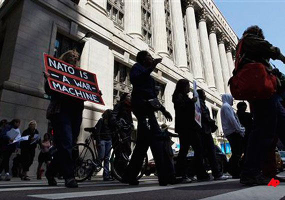 Thousands gather in first major protest against NATO, G8 summits ...