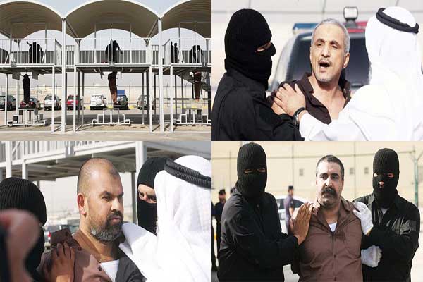 Live pictures of three prisoners hanged in front of media outside ...