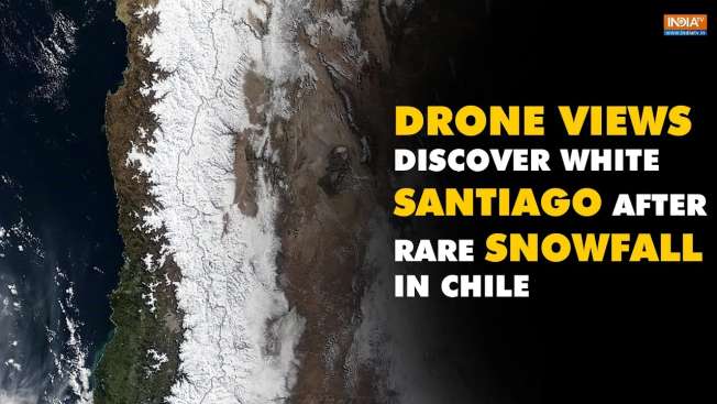 Chile Snowfall: Drone views discover white Santiago after rare snowfall ...