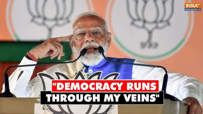 PM Modi counters opposition 'democracy in danger', claims Modi Ki Ragon Mai Loktantra Zinda Hai…”
